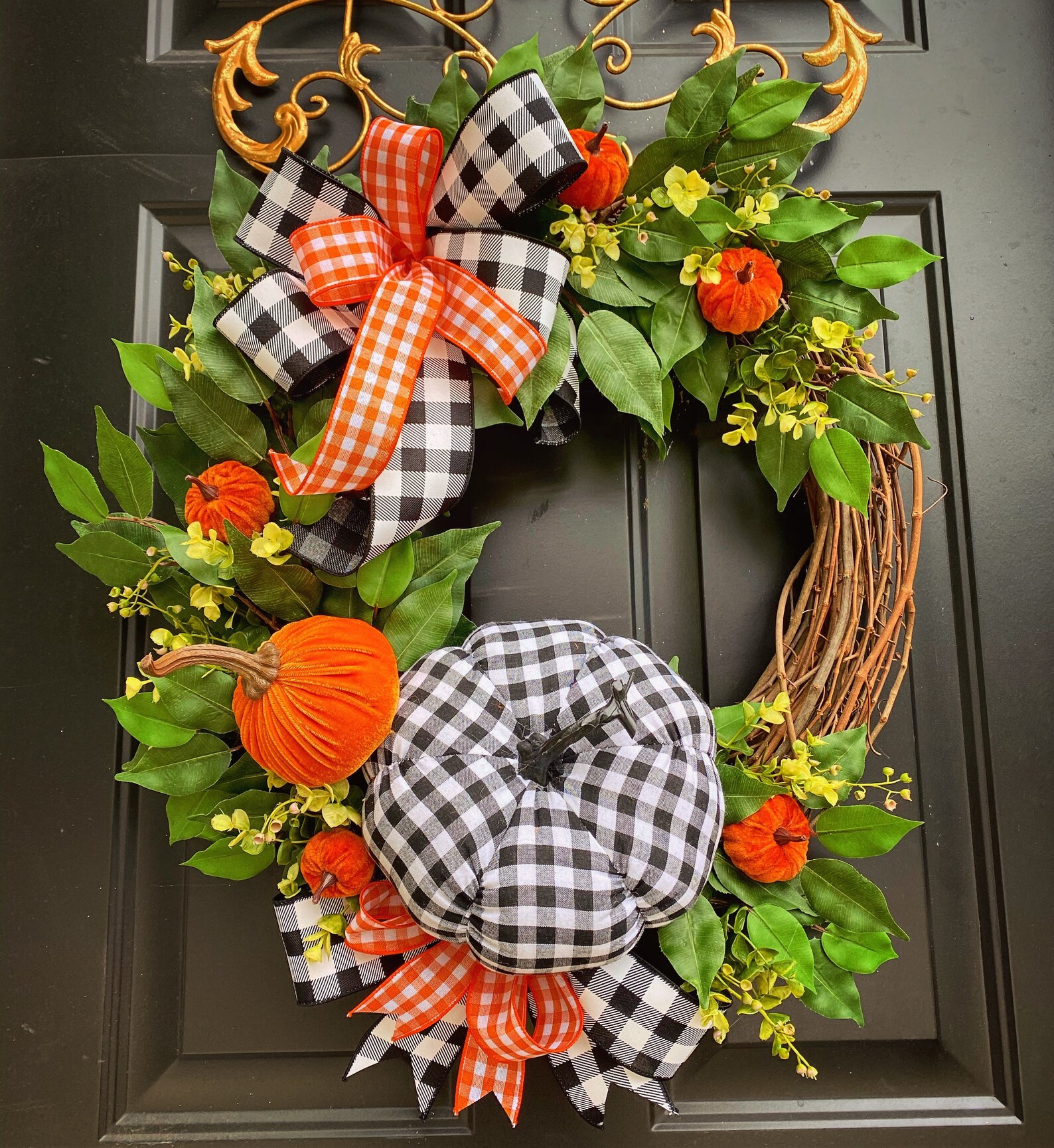 Buffalo Check Wreath Buffalo Plaid Fall Buffalo Check Fall - Etsy