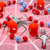Gothic Black and Orange Halloween Rosary Choker With Pumpkin and Bat ...