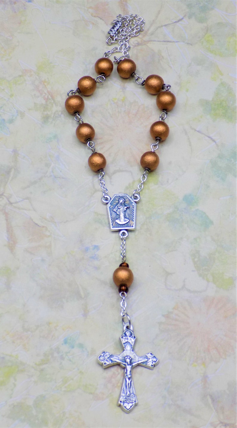 One Decade & Car Rosaries Gold Wood Copper Wood Silver | Etsy