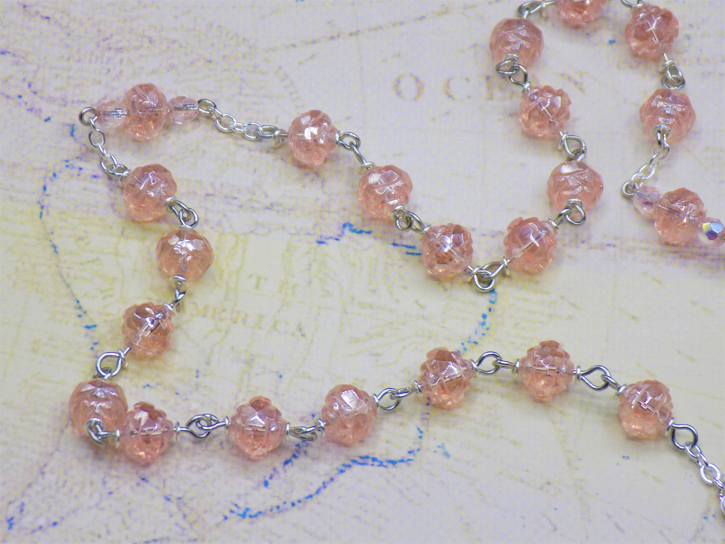 Czech Rosaline Rosebud Rosary - Rosaline Luster Rosebud Glass 8mm Beads ... Czech Rosaline Rosebud Rosary - Rosaline Luster Rosebud Glass 8mm Beads ...