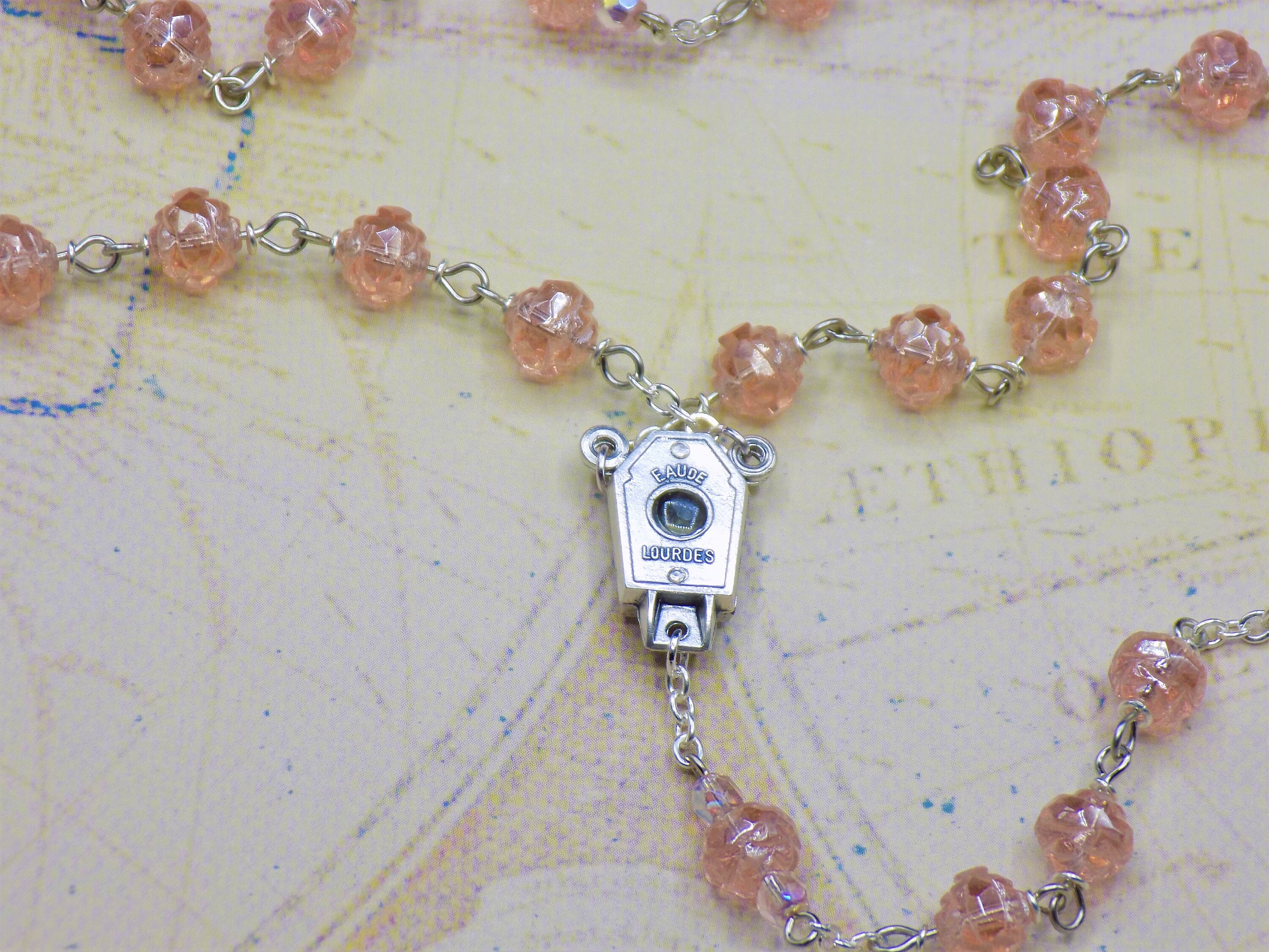 Czech Rosaline Rosebud Rosary - Rosaline Luster Rosebud Glass 8mm Beads ... Czech Rosaline Rosebud Rosary - Rosaline Luster Rosebud Glass 8mm Beads ...