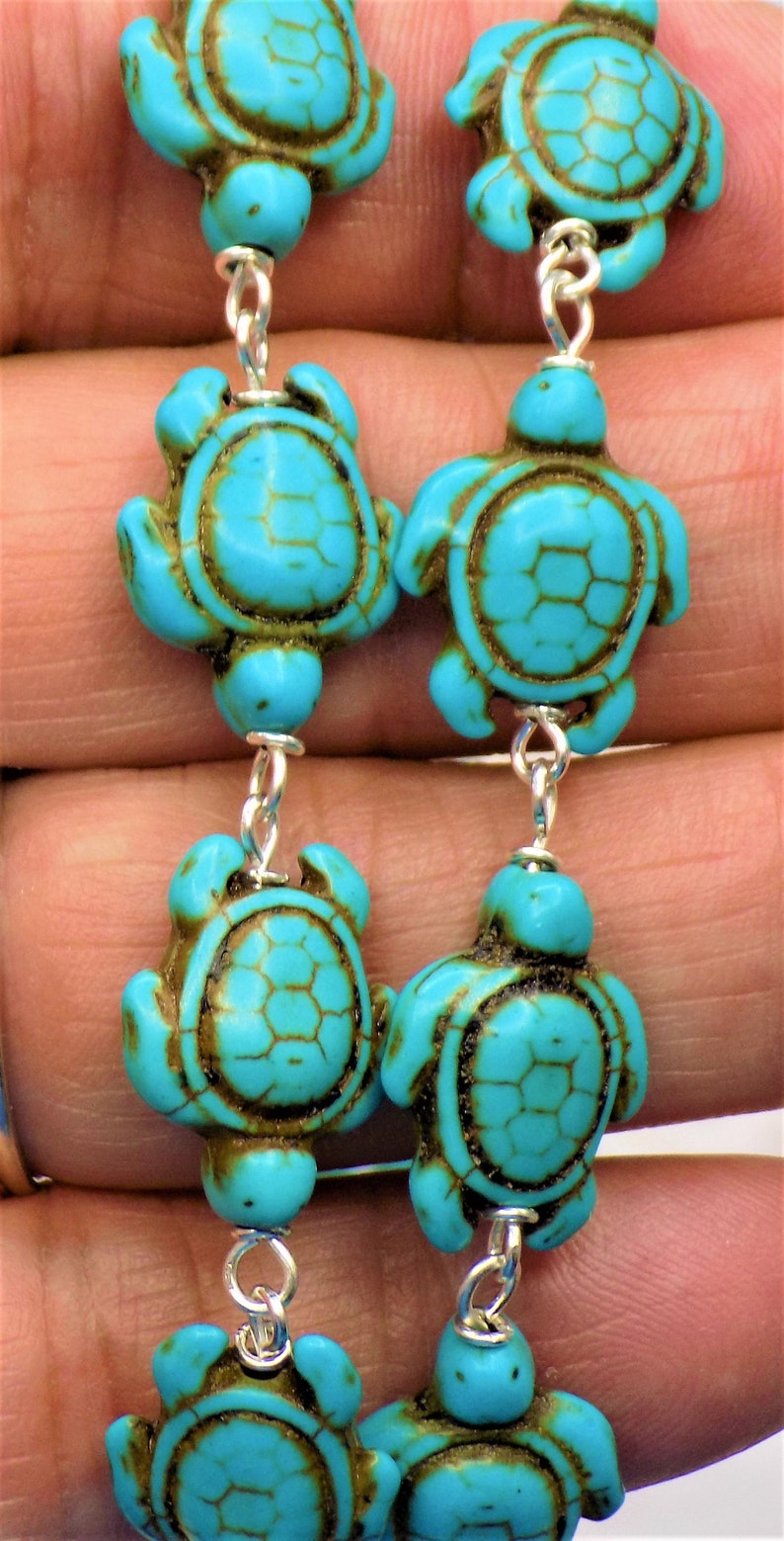 Turquoise Blue Turtle Rosary Turquoise Blue Stone Turtle - Etsy