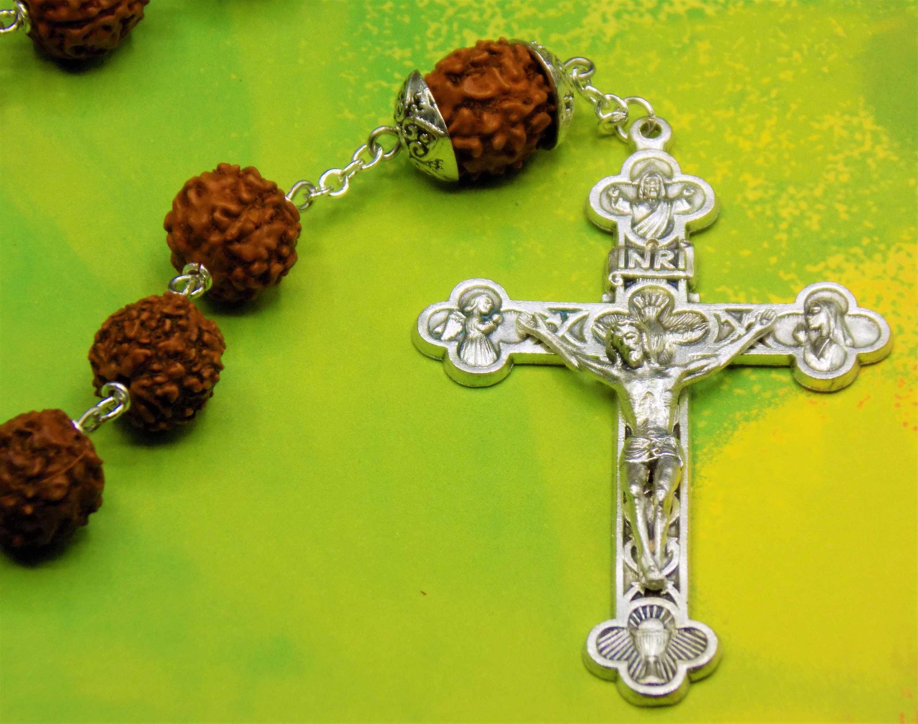 Rudraksha Rosary - Natural Rudraksha Beads - Mary & Child with Soil ...