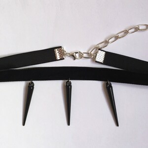 Spikes Choker Necklace Black Velvet Collar Goth Emo Steampunk - Etsy