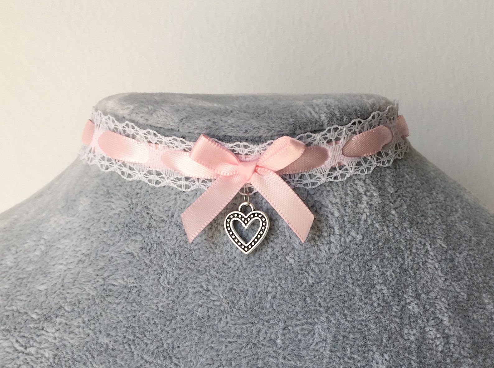 Pink Bell Choker Lolita Cosplay Pastel Goth Lace Collar Emo - Etsy