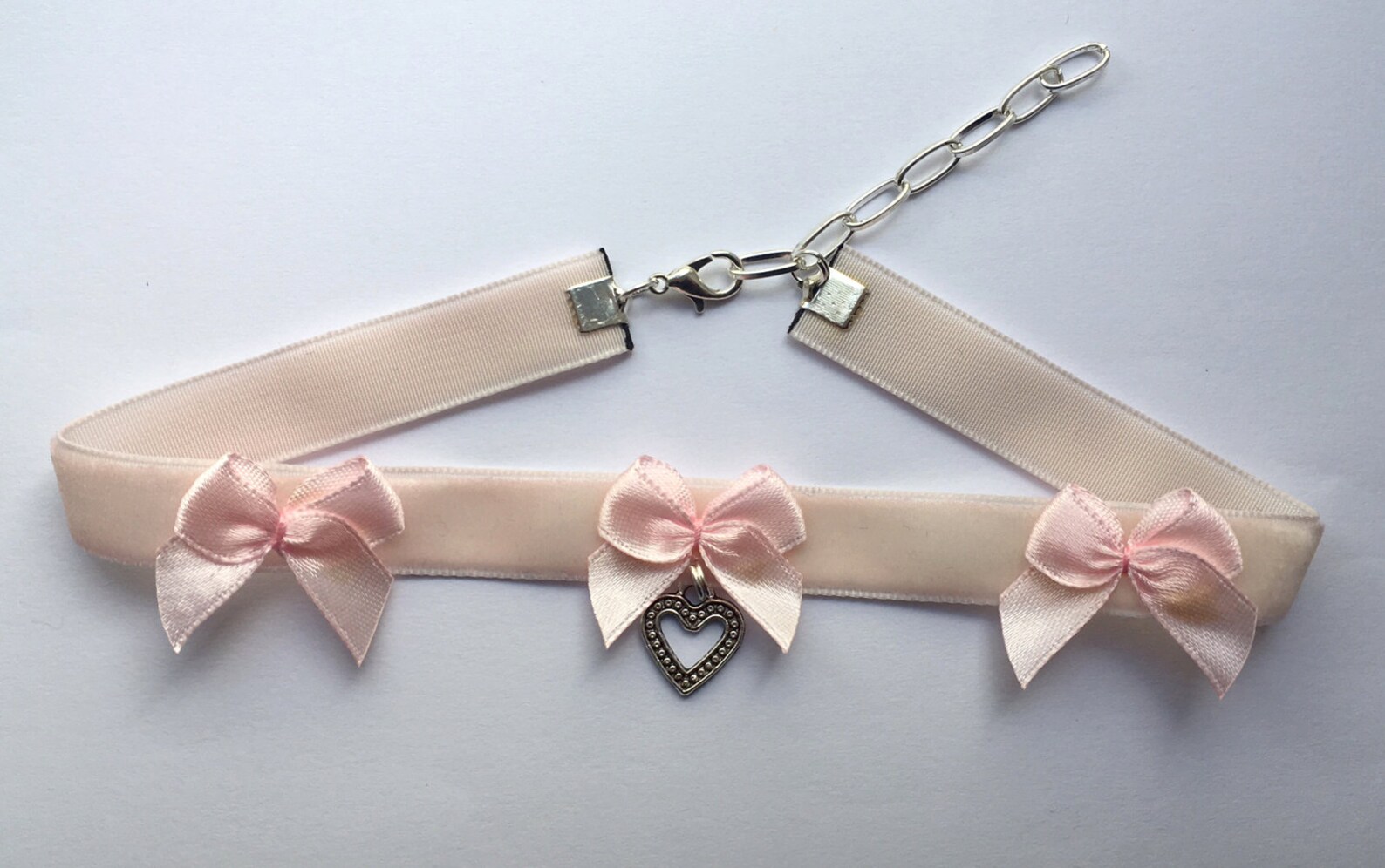 Pastel Goth Choker Pink Heart Choker Kawaii Lolita Bow Key - Etsy