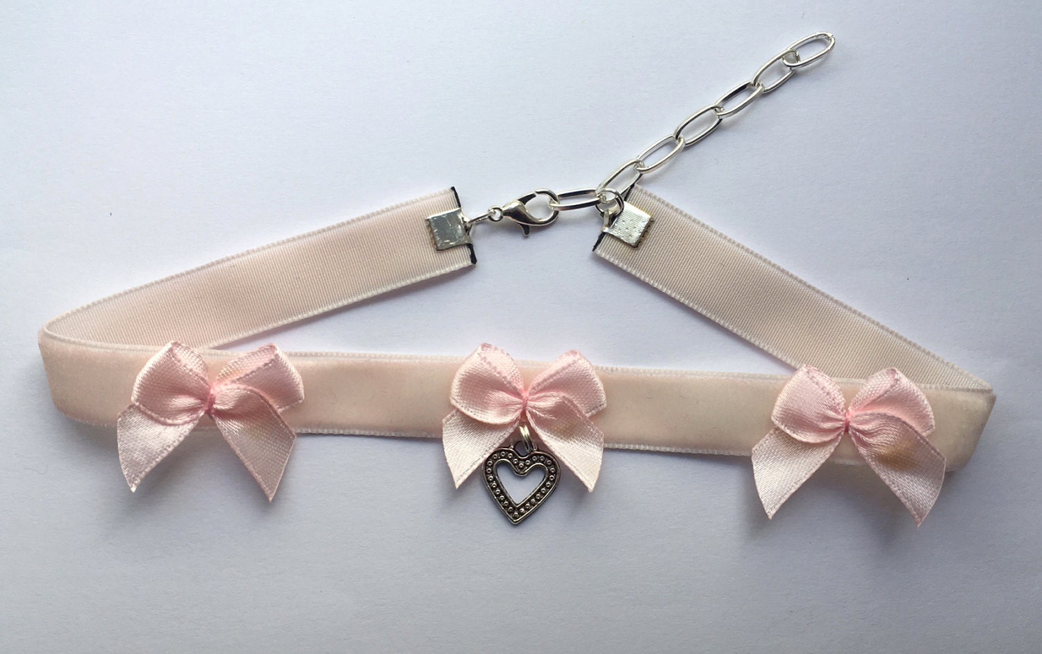Pastel Goth Choker Pink Heart Choker Kawaii Lolita Bow Key | Etsy