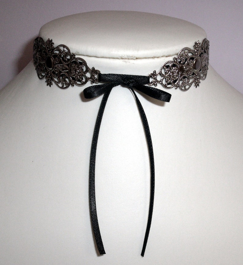 Corset Choker Gothic Black Velvet Bow Necklace Collar Etsy