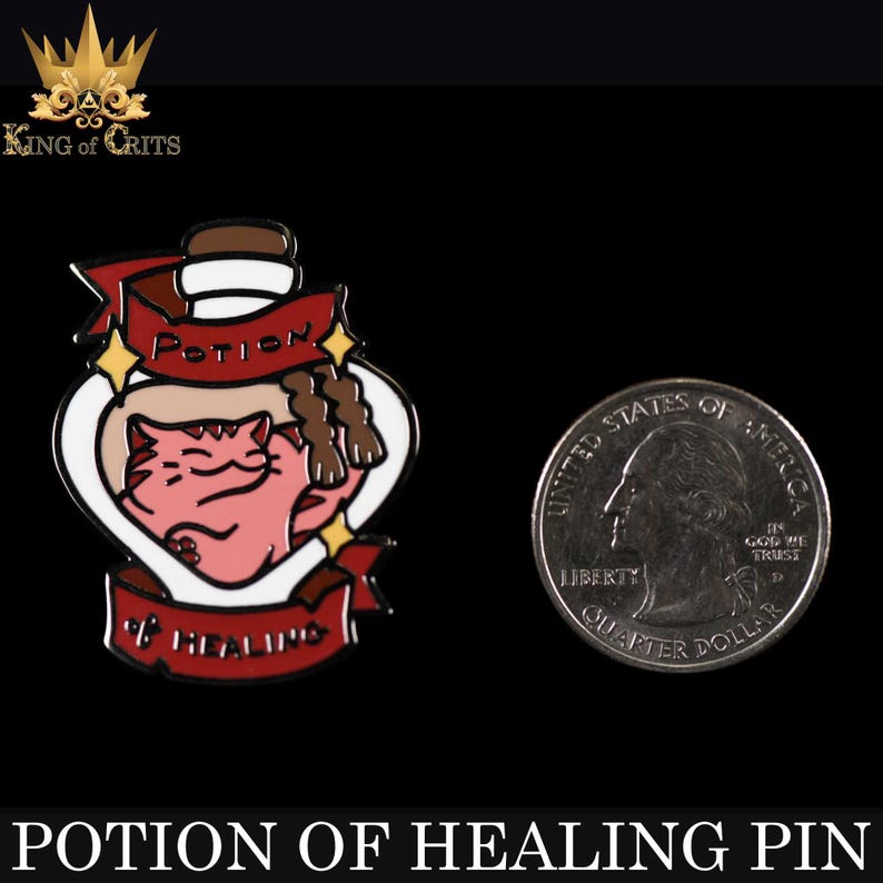 Potion of Healing Enamel Pin | Cute Kitty Cat Will Fix You Right up ...