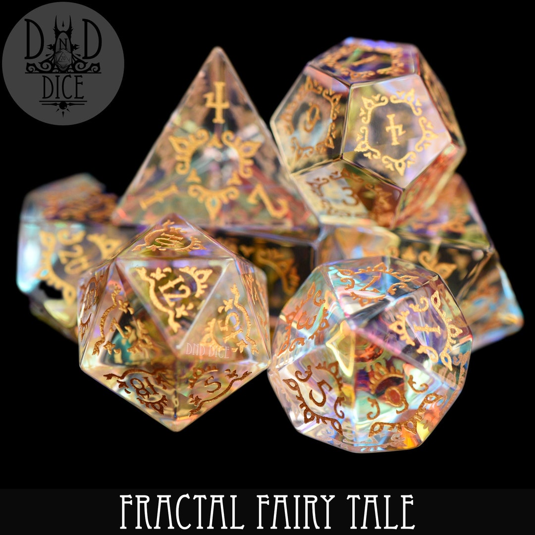 Fractal Fairy Tale Dice Set Exclusive Fancy Pants Dichroic Glass Design ...