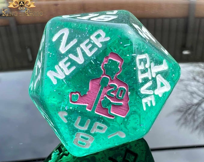 Rick Rolled 34mm D20 | Original Designed Custom DND DICE | Never Gonna ...