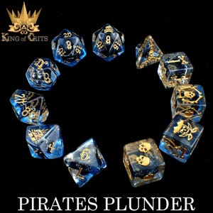 Pirates Plunder Exclusive 11 Dice Set | Anne Bonny & Blackbeard Pirate ...