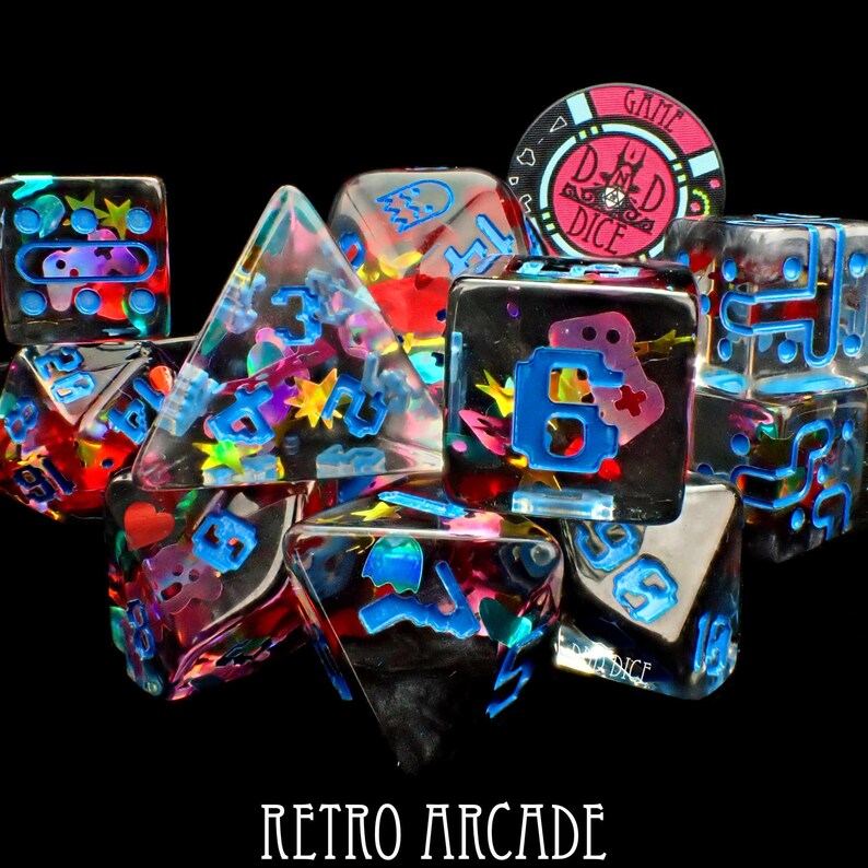 Retro Arcade Exclusive 11 Dice Set Video Game Dice With - Etsy