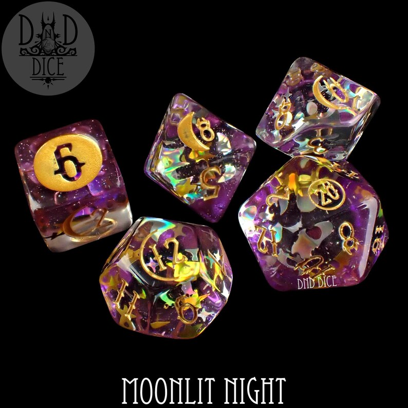 Moonlit Night Exclusive 12 Dice Set Unique Constellation - Etsy