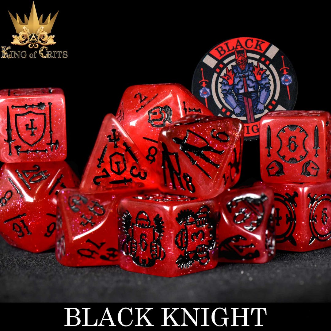 Black Knight Exclusive 11 Dice Set With Poker Chip | Fallen Paladin ...