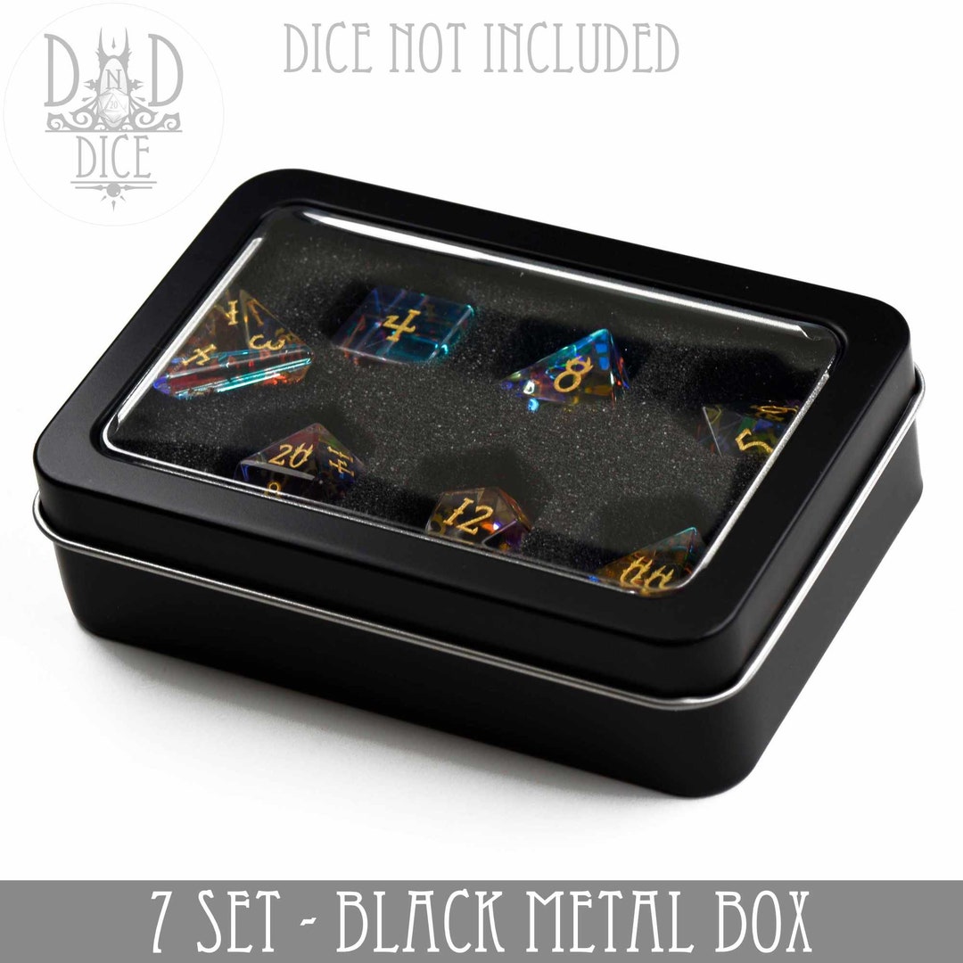Metal Gift Box for 7 Dice Sets | Exclusive Layout, Dice Not Included ...
