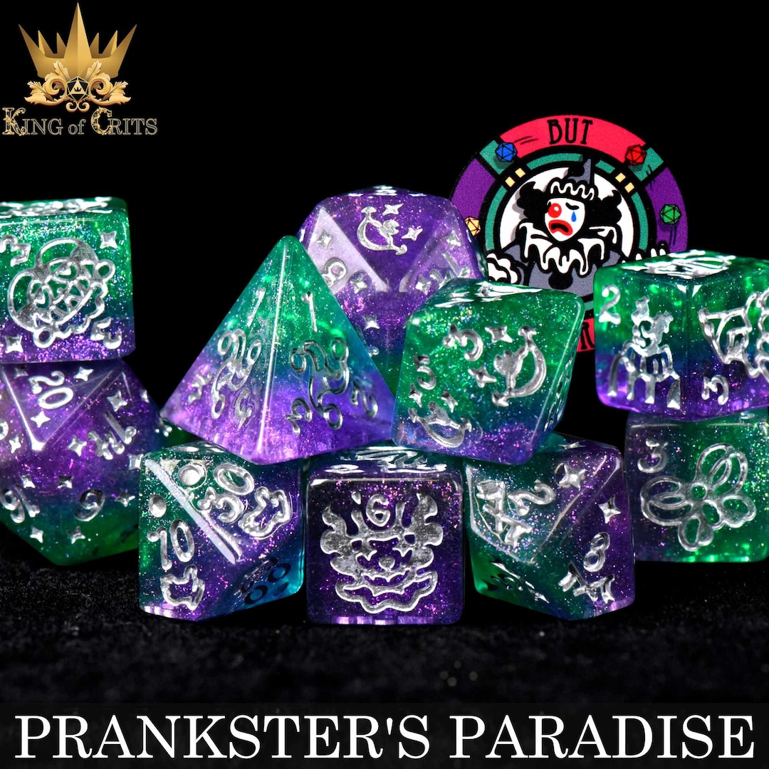Prankster's Paradise Exclusive 11 Dice Set | Joker, Jester, and Harleys ...