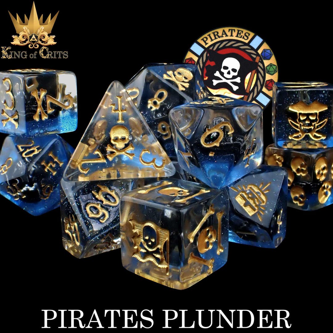 Pirates Plunder Exclusive 11 Dice Set | Anne Bonny & Blackbeard Pirate ...