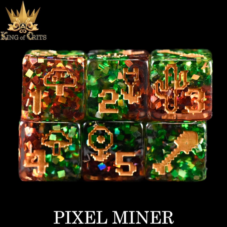 Pixel Miner Exclusive 11 Dice Set | Definitely NOT Minecraft Inspired ...