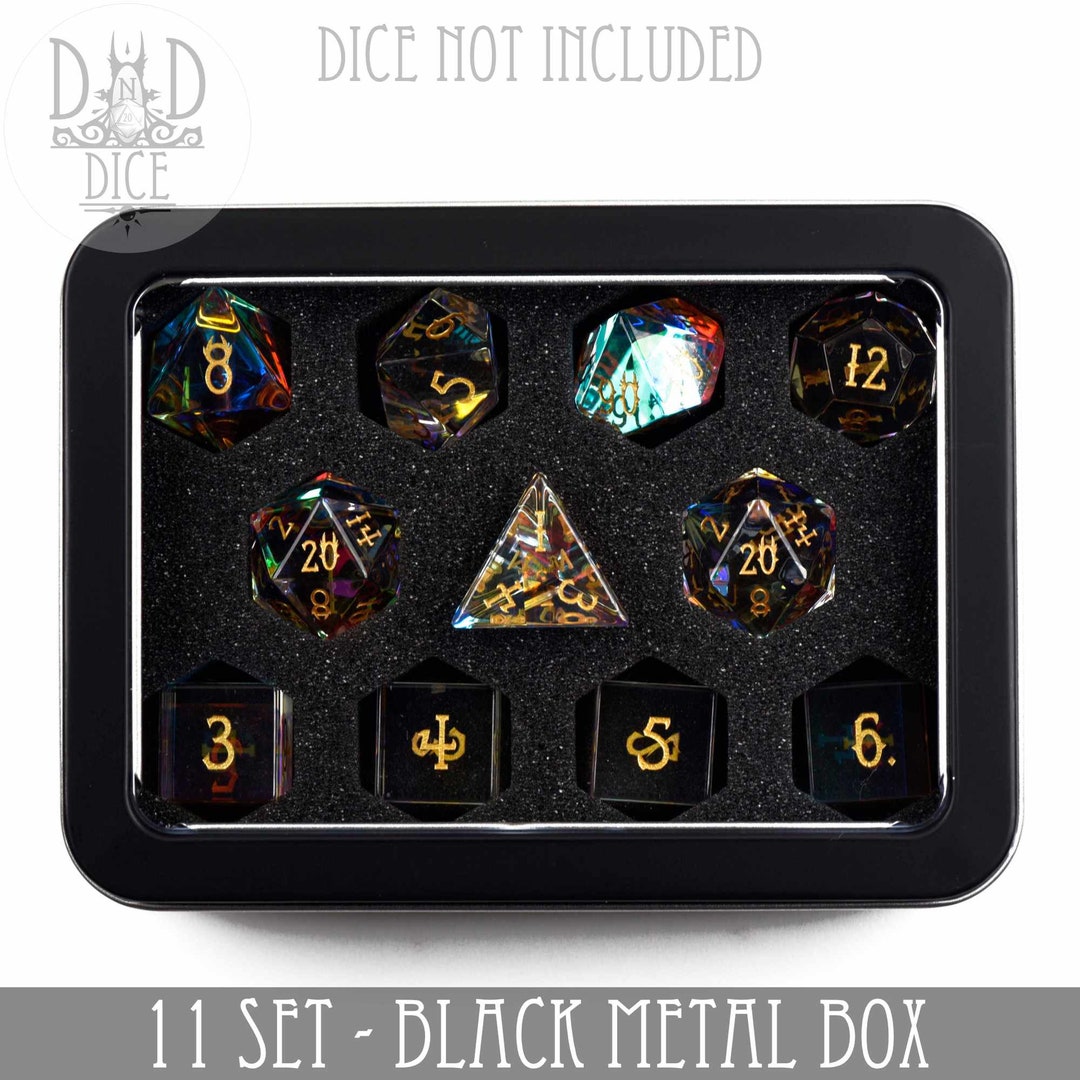 Metal Gift Box for 11 Dice Sets | Exclusive Layout, Dice Not Included | Perfect for Resin, Metal ...