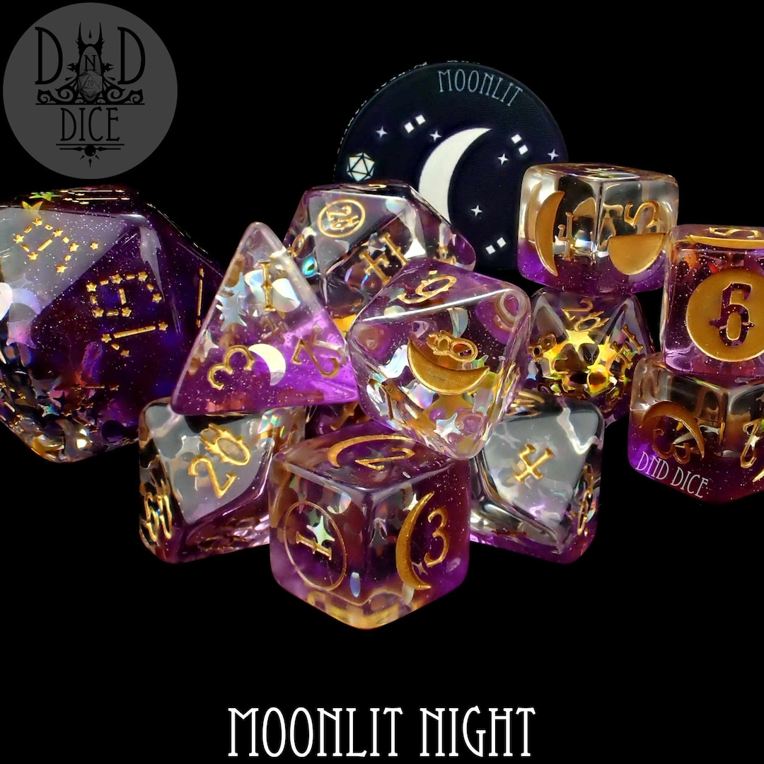 Moonlit Night Exclusive 12 Dice Set Unique Constellation - Etsy