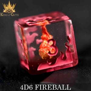 Fireball 4D6 Dice Set Torch Your Enemies in Style With This DND DICE D6 ...