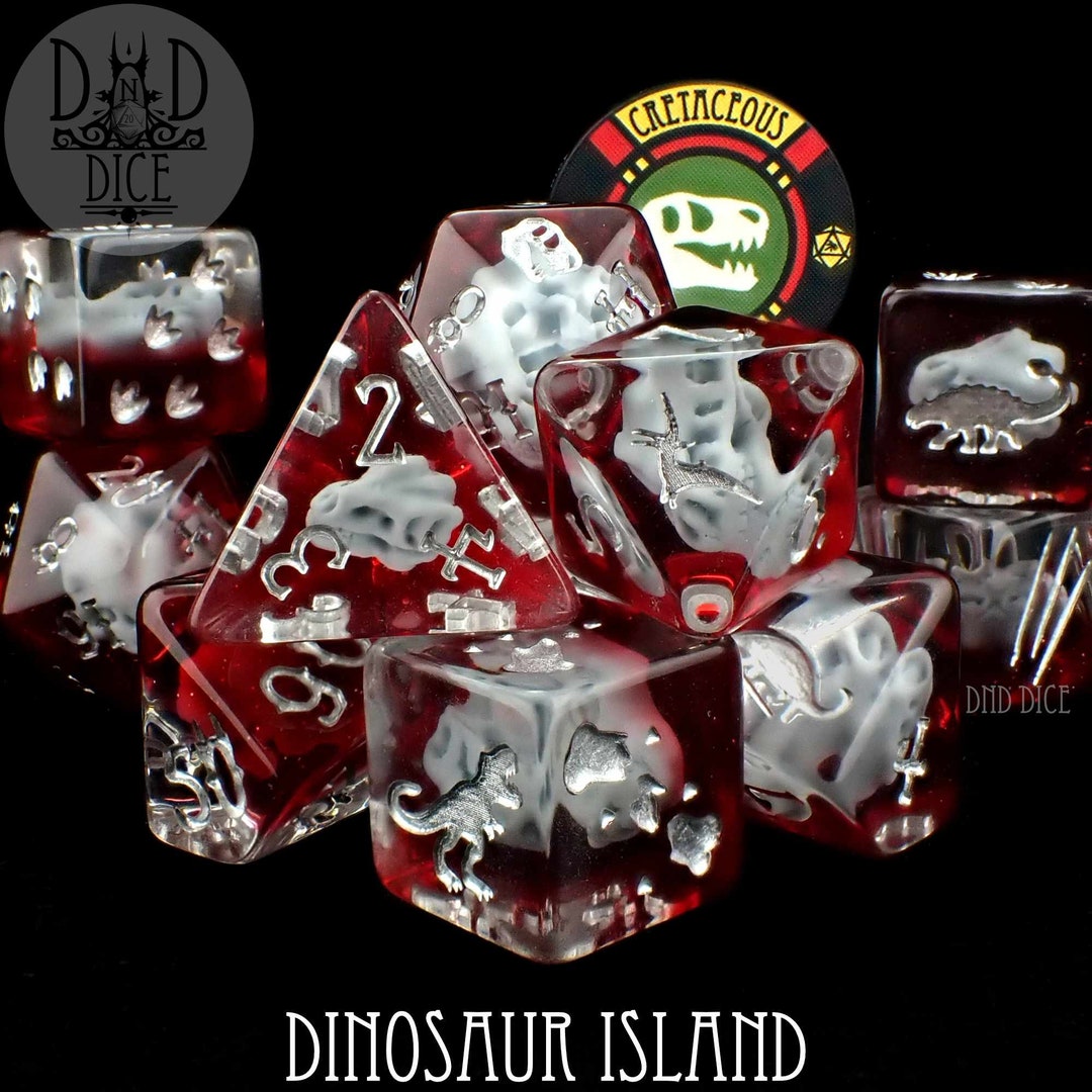 Dinosaur Island Exclusive 11 Dice Set T-rex and Friends Dinosaur Themed ...