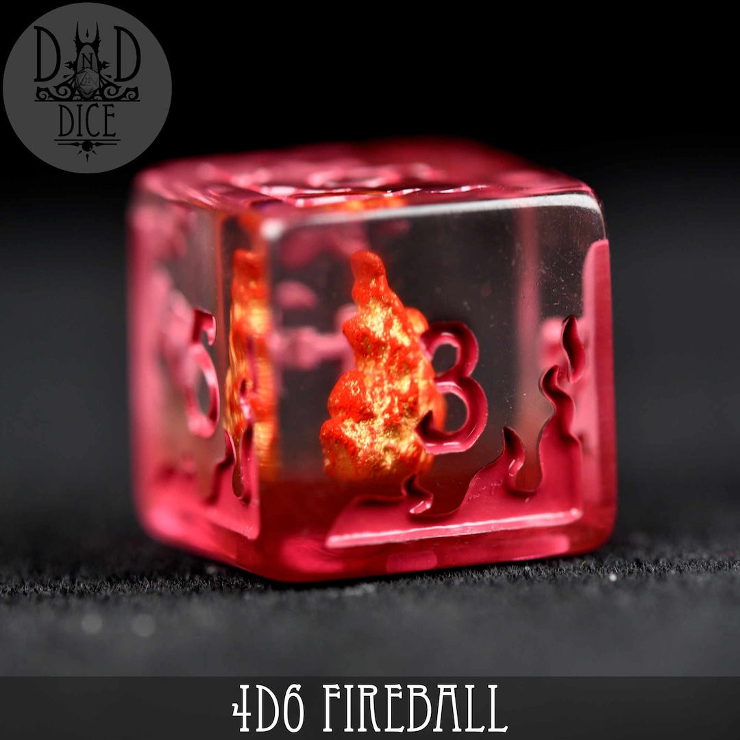 Fireball 4D6 Dice Set Torch Your Enemies in Style DND DICE Exclusive - Etsy