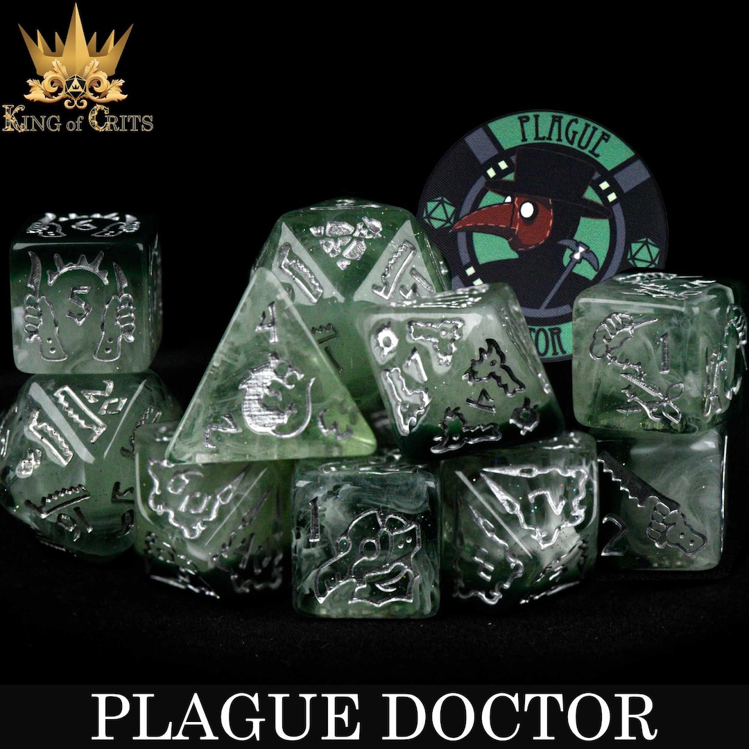 Plague Doctor Exclusive 11 Dice Set | Themed Bird Mask DND DICE With ...