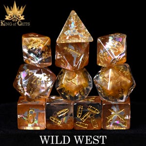 Wild West Exclusive 11 Dice Set | Cowboy Gunslinger Themed DND DICE ...