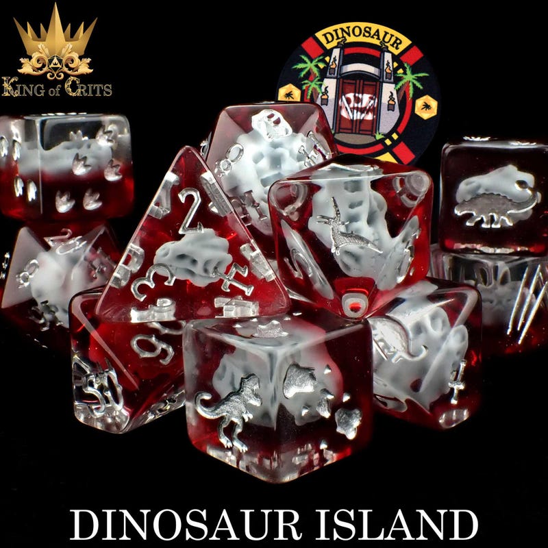 Dnd Dice With Dinosaurs - Etsy