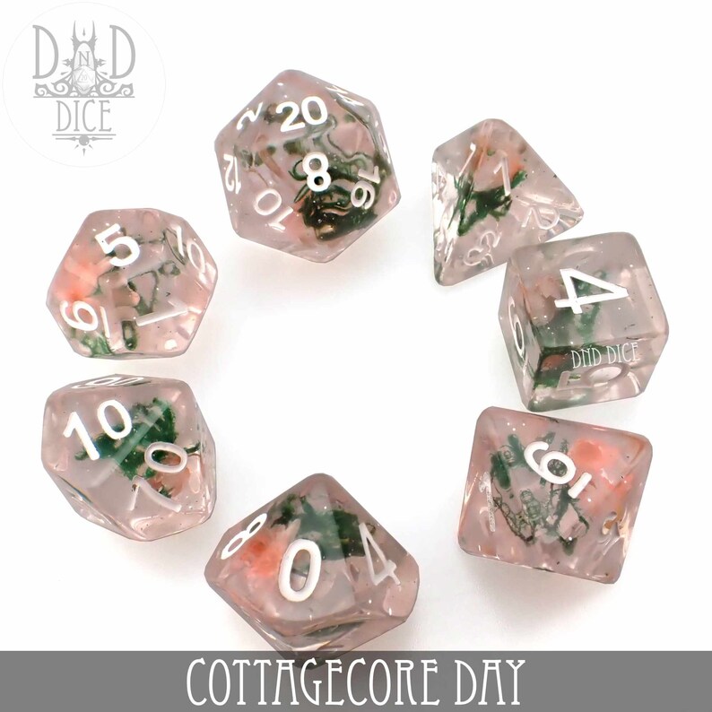 Cottagecore Day Dice Set Flowers and Moss Dungeons & - Etsy Australia