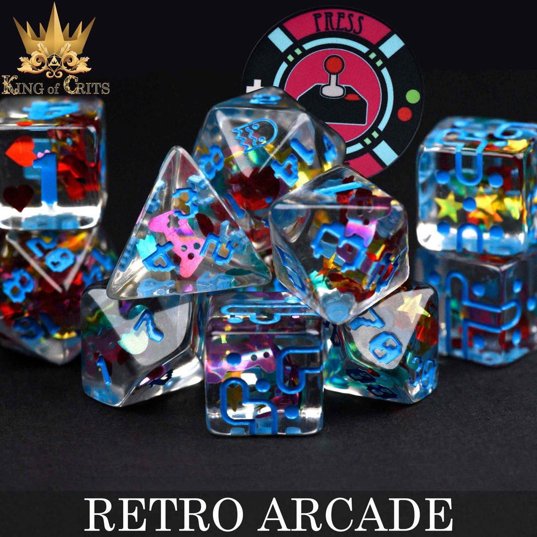 Retro Arcade Exclusive 11 Dice Set | Video Game Dice With Unique DND ...