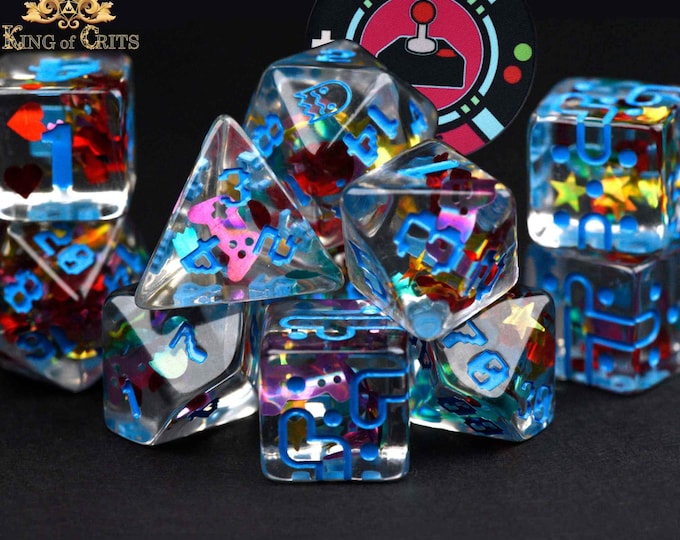 Retro Arcade Exclusive 11 Dice Set | Video Game Dice With Unique DND ...