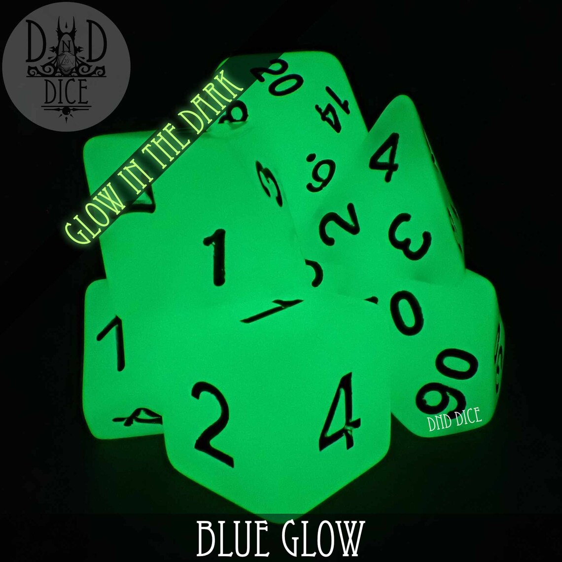 Blue Glow in the Dark Dice Set for Dungeons & Dragons Table | Etsy