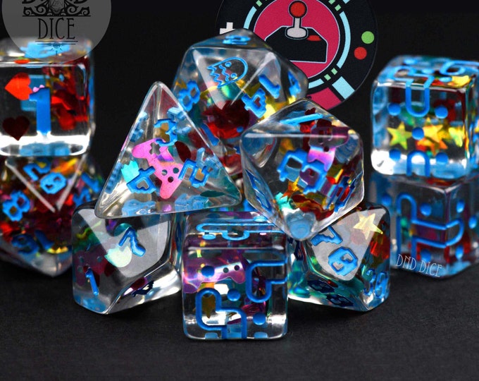 Retro Arcade Exclusive 11 Dice Set Video Game Dice With Unique Pixel ...