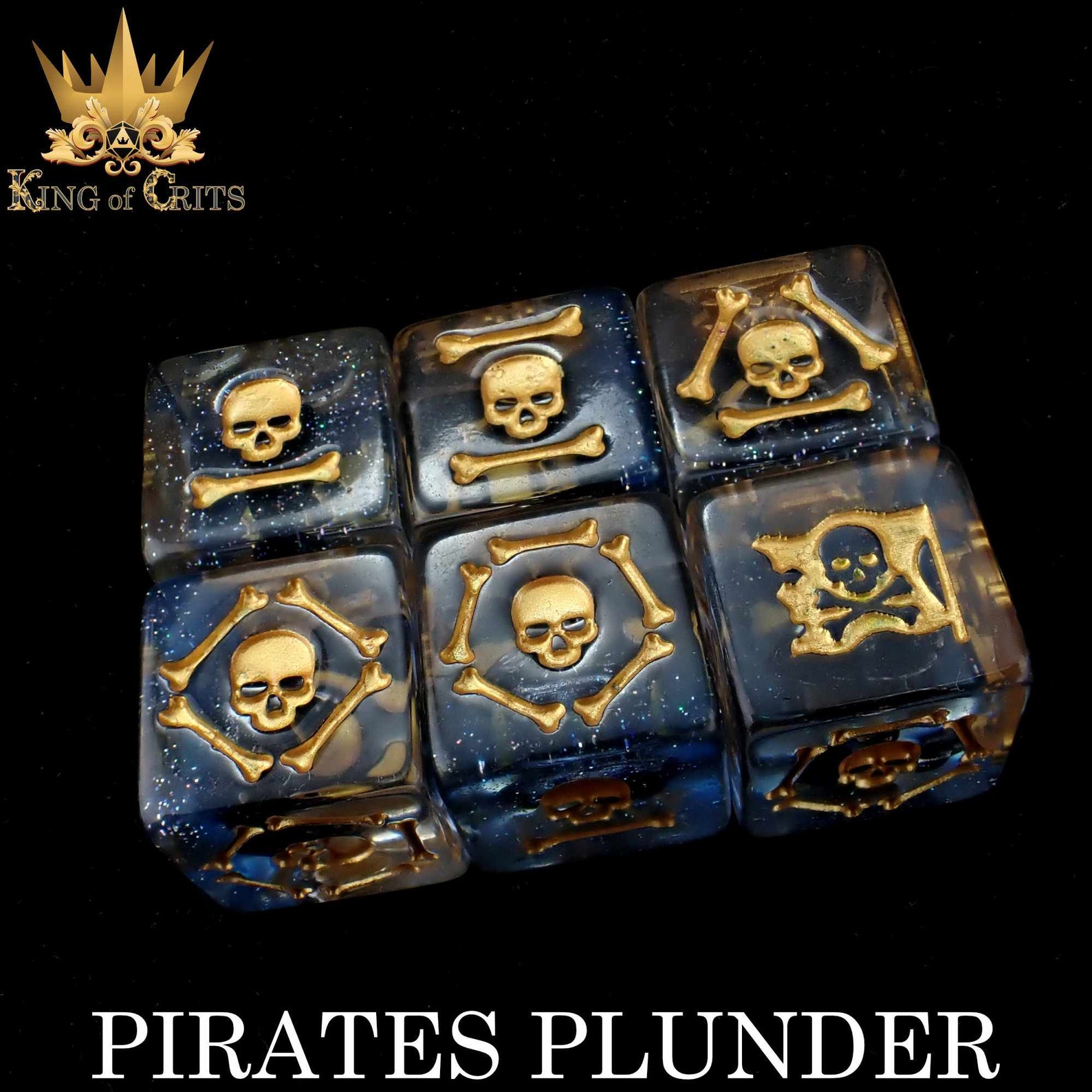 Pirates Plunder Exclusive 11 Dice Set Anne Bonny & Blackbeard Pirate ...