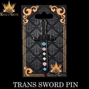 Trans Polyhedral Dice Sword Enamel Pin | Exclusive Design | Dungeons ...