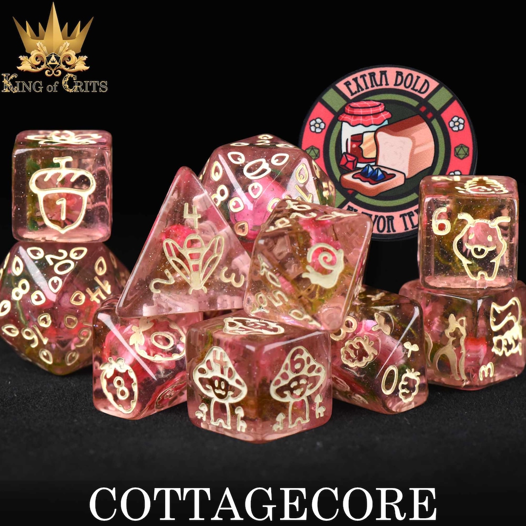 Cottagecore Exclusive 11 Dice Set | Fairycore Relaxing Lifestyle DND ...
