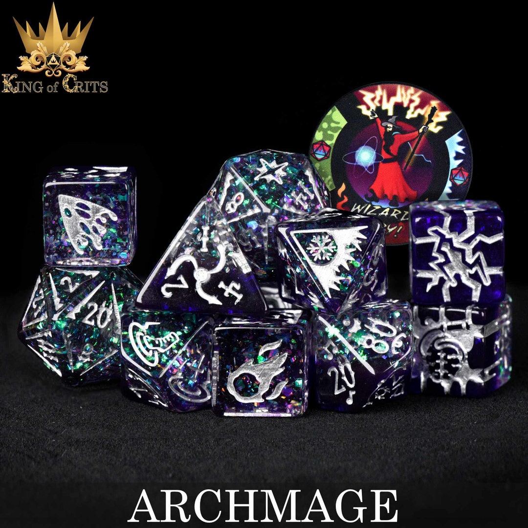 Archmage 11 Dice Set Wizard / Sorcerer / Mage Class Themed DND DICE ...