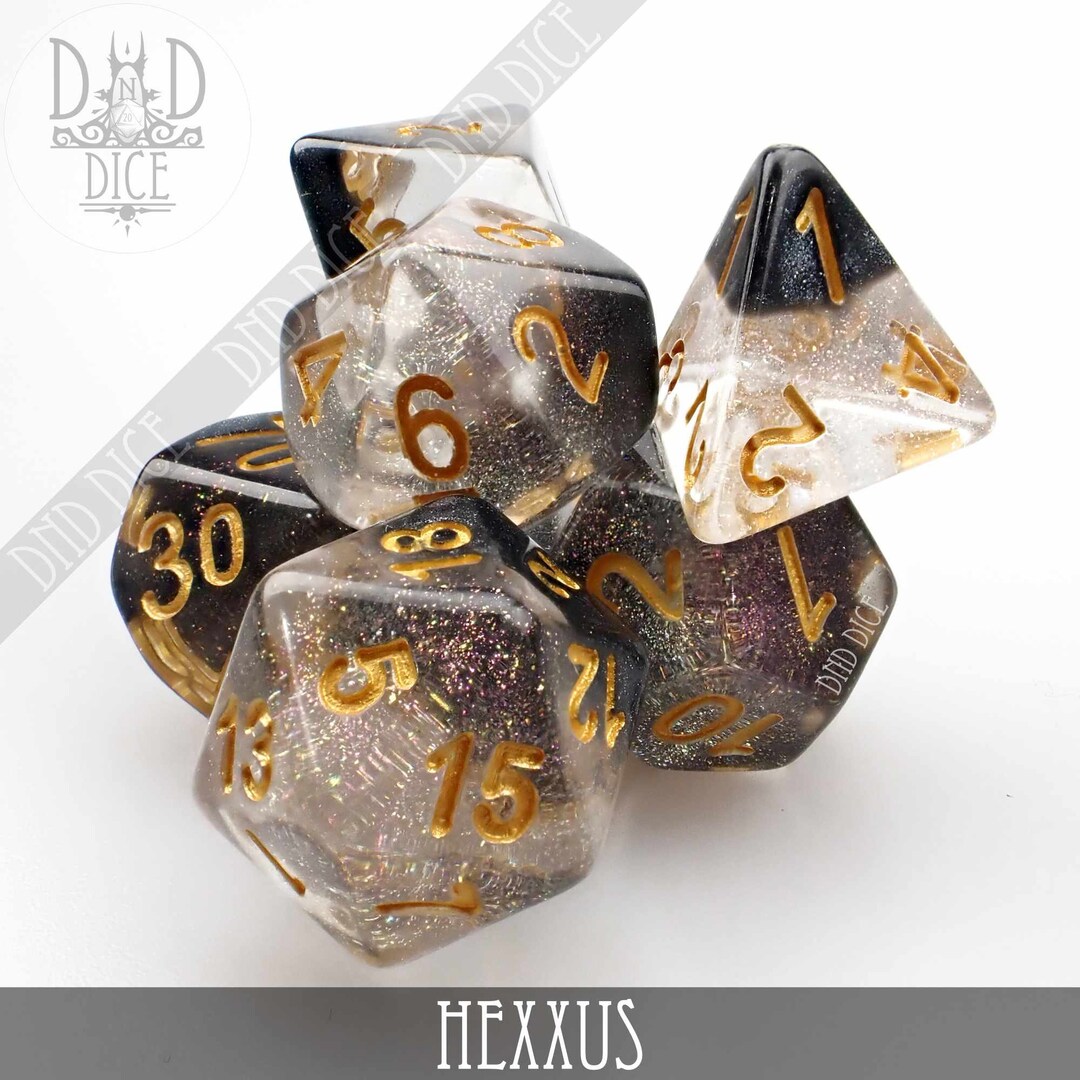 Hexxus Polyhedral 7-dice Set for Dungeons & Dragons TTRPG - Etsy