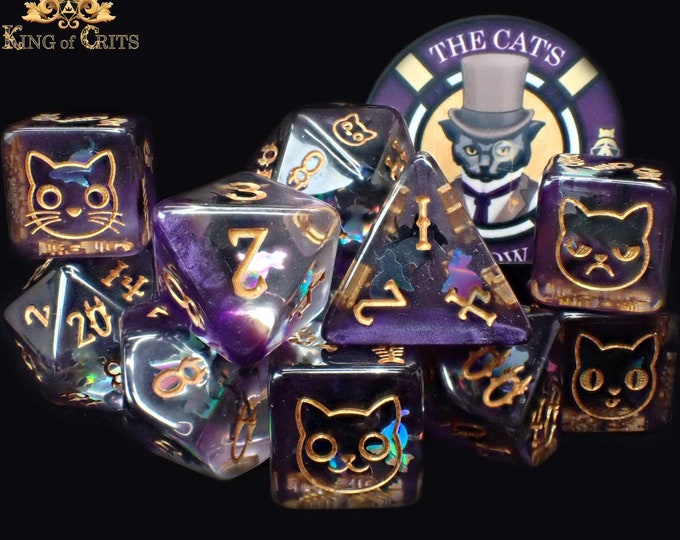 Kitty Cat RPG Dice Set - Etsy