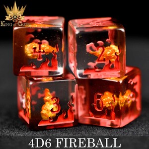 Fireball 4D6 Dice Set | Torch Your Enemies in Style With This DND DICE ...
