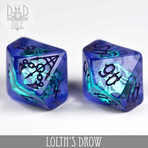 Lolth's Drow Exclusive 11 Dice Set Underdark Chains & Spiders Dark Elf ...