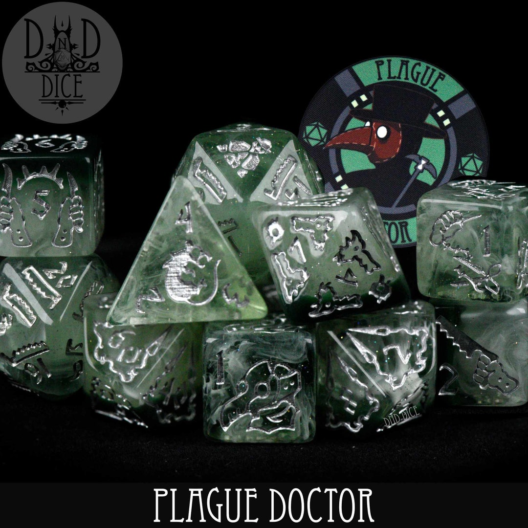 Plague Doctor Exclusive 11 Dice Set Themed Bird Mask Dice With Poker ...