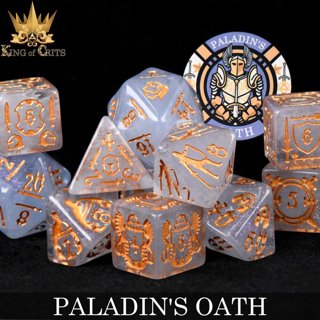 Paladin's Oath Exclusive 11 Dice Set | Holy Warrior DND DICE for ...