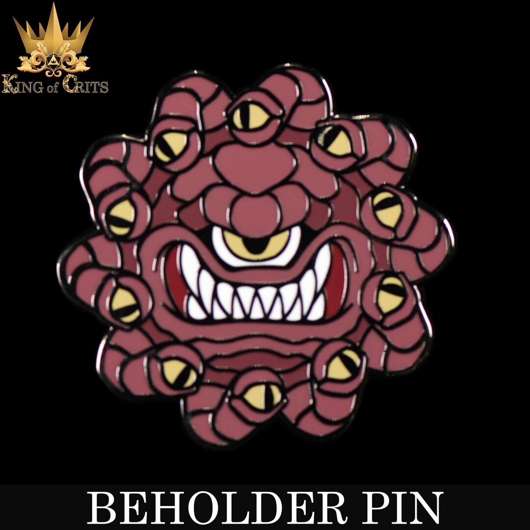Beholder Enamel Pin | Angry DND DICE Beholder Monster Will Strike Fear ...