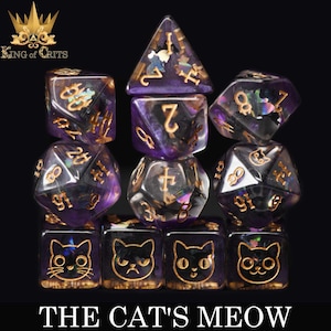 Cat's Meow Exclusive 11 Dice Set | Cute Kawaii Kitty Cat Faces on DND ...