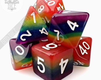 Rainbow Dice Set - Etsy