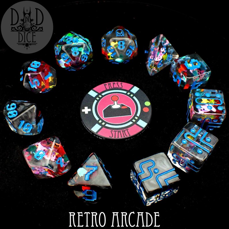 Retro Arcade Exclusive 11 Dice Set Video Game Dice With - Etsy